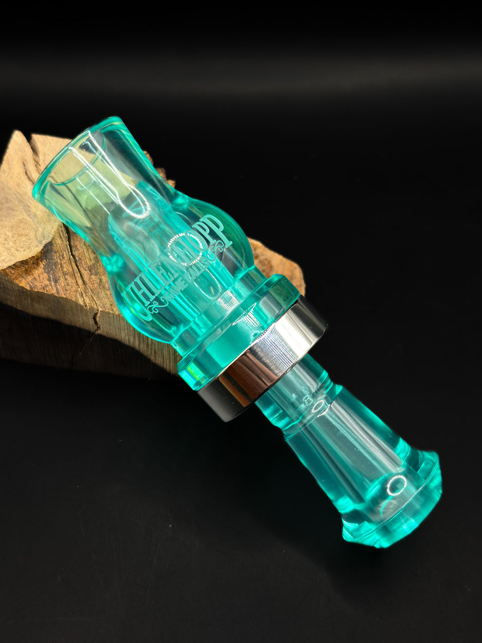 Mud Hen Single Reed Transparent Teal Acrylic – Uhlenhopp Game Calls